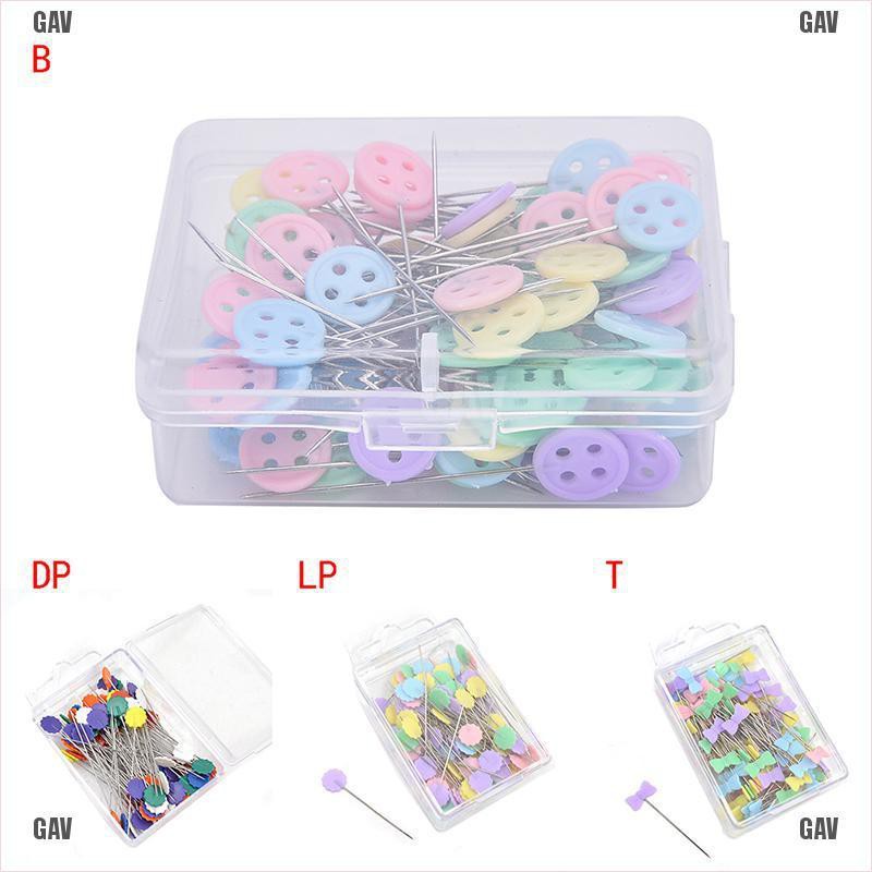[Gav]100X Patchwork Pins Flower Button Head Pins DIY Quilting Tool ...