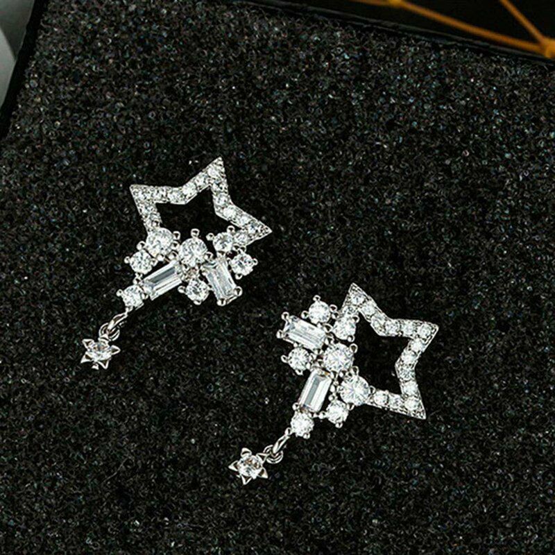 Equalistic ต่างหูระย้าเข็มเงิน S925 รูปดาวประดับพลอยเทียม - equalistic ...