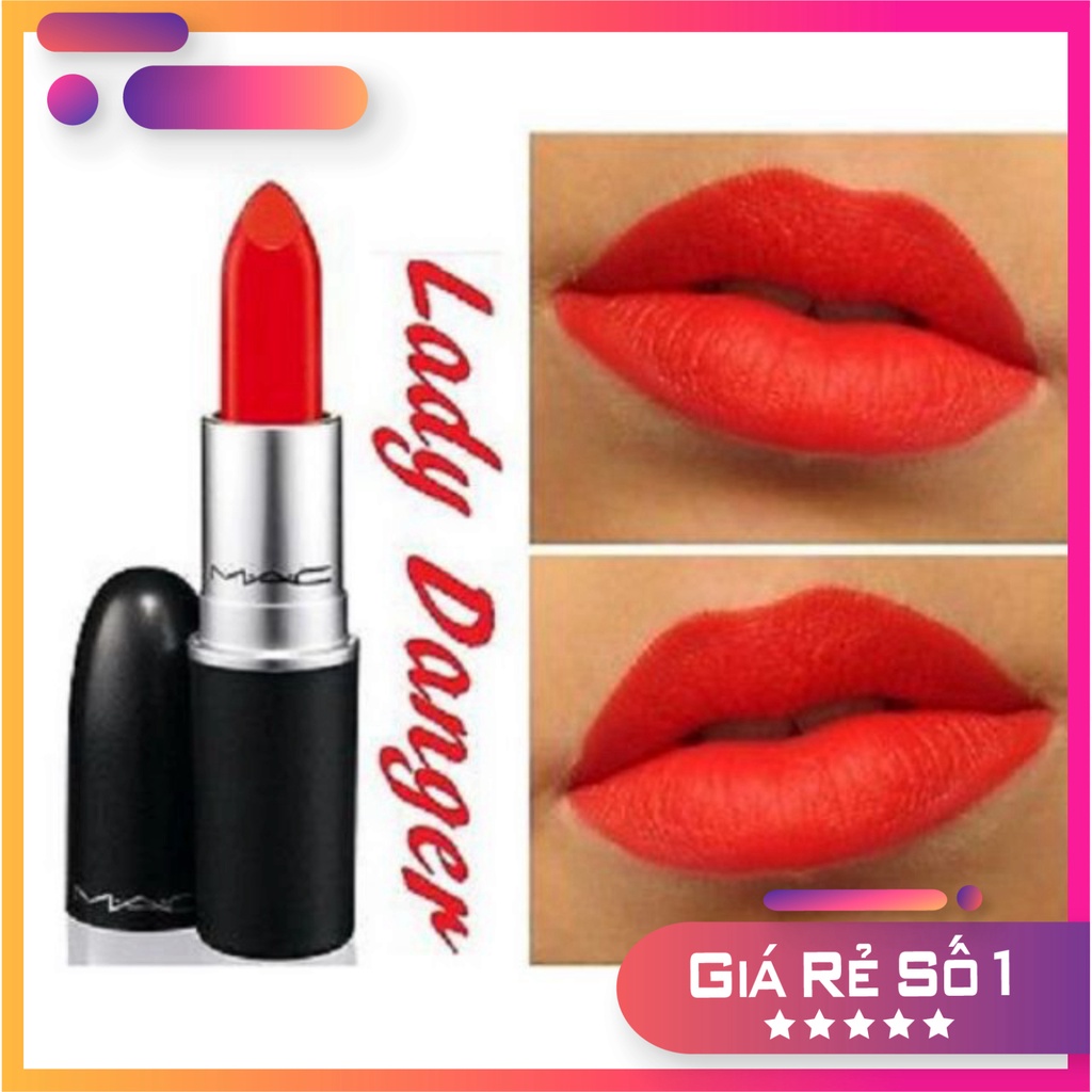 Genuine Mac Lady Danger Matte Lipstick Line In Sexy Red Orange | Shopee Thailand