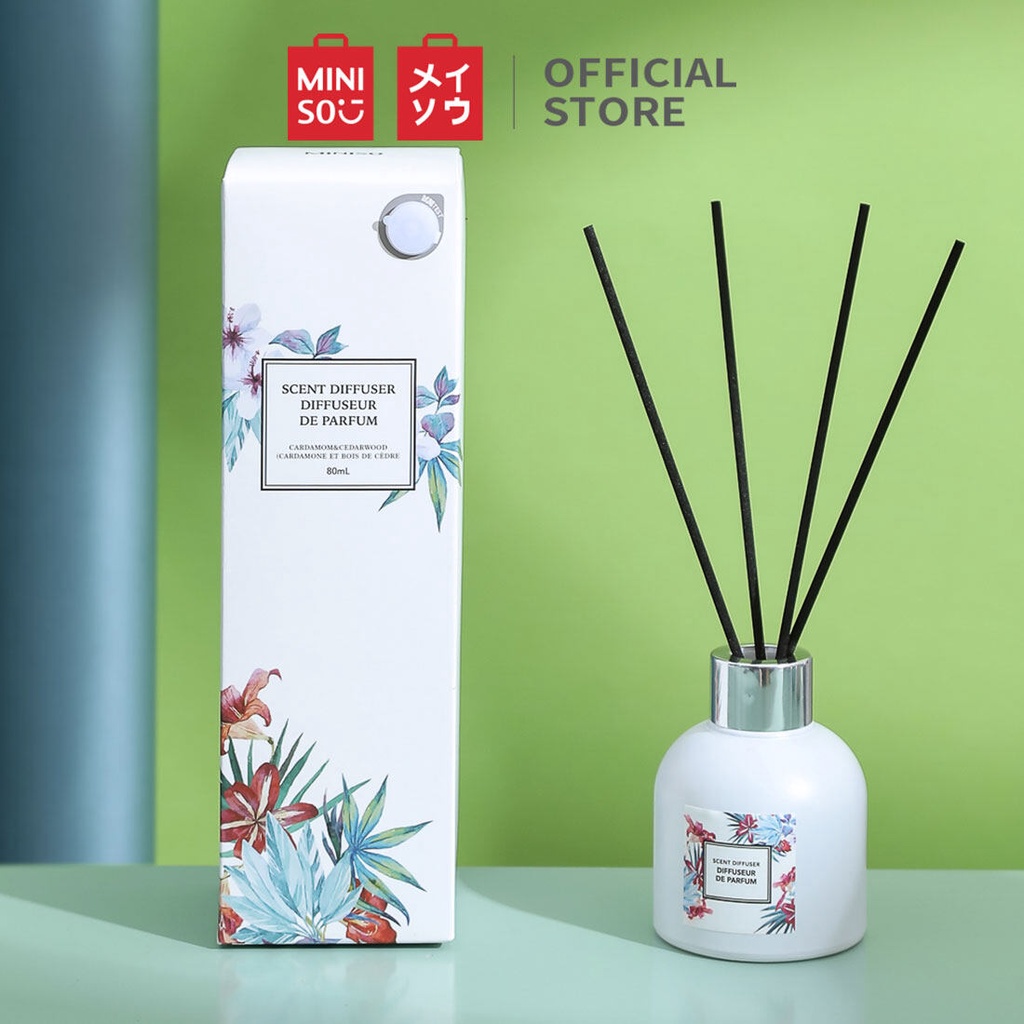 MINISO ก้านไม้หอม ก้านไม้หอมอโรม่า ปรับอากาศ Scent Diffuser 80ML อโรมาเทอราพี ก้านไม้หอม และ ...