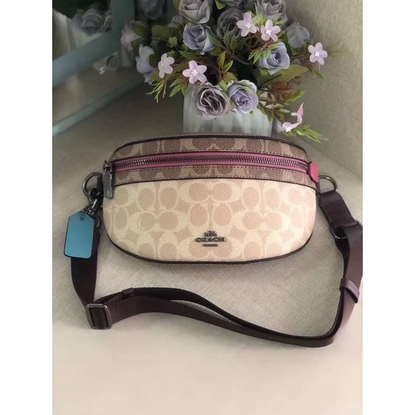 Coach Belt Bag In Signature Canvas | Shopee Thailand
