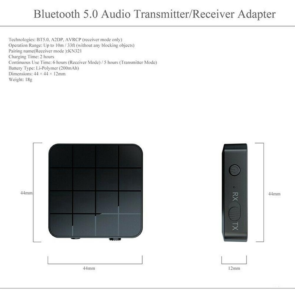 Bluetooth 5.0 4.2 Audio Receiver Transmitter 2 IN 1 3.5MM 3.5 AUX RCA ...