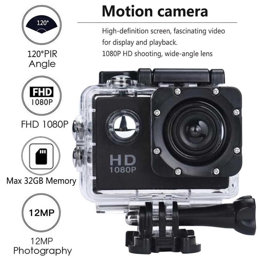 Sport Cam HD 1080P ติดหมวกกันน็อค Waterproof 30M Sports Cam ฟรี ...