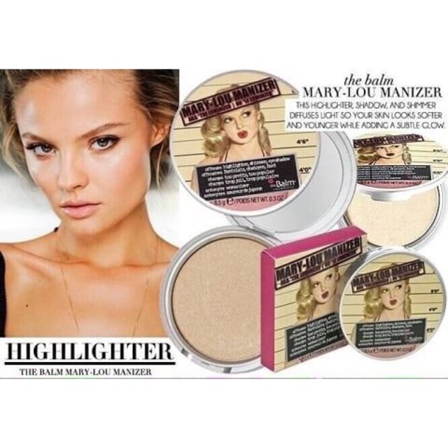 ไฮไลท์ตัวดัง The Balm Mary-Lou Manizer ขนาดพกพา และขนาดจริง | Shopee ...