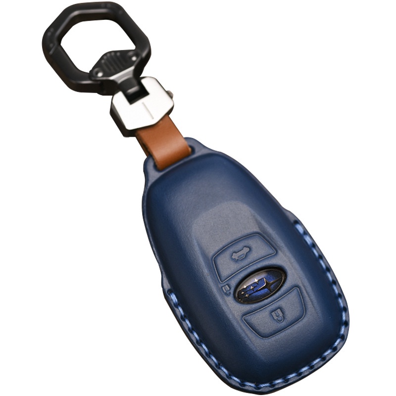 Luxury Genuine Leather Car Key Cover Case Fob Protector for Subaru ...