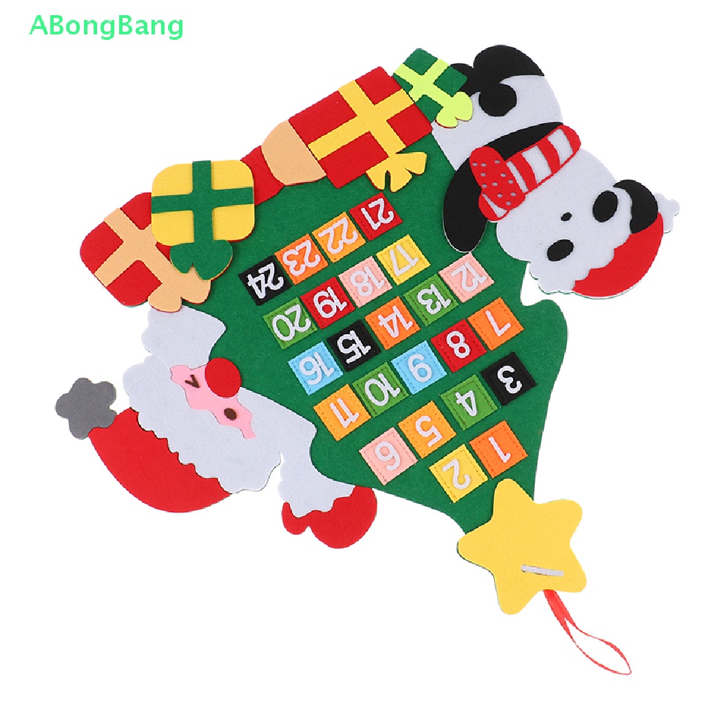 Abongbang 1 ชิ้น สักหลาด คริสต์มาส ปฏิทิน คริสต์มาส แขวน จี้ ซานตาคลอส