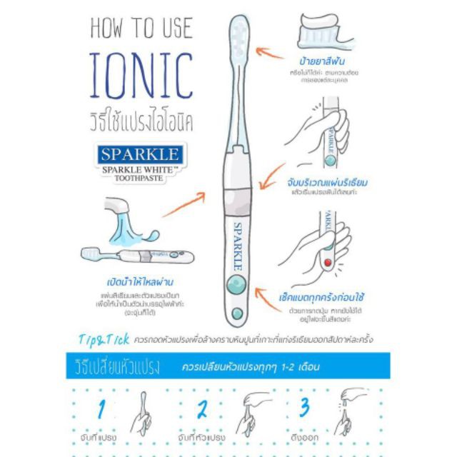 Sparkle Ionic Toothbrush แปรงสีฟันประจุไฟฟ้านวัตกรรมใหม่ - jahbsbdj - ThaiPick