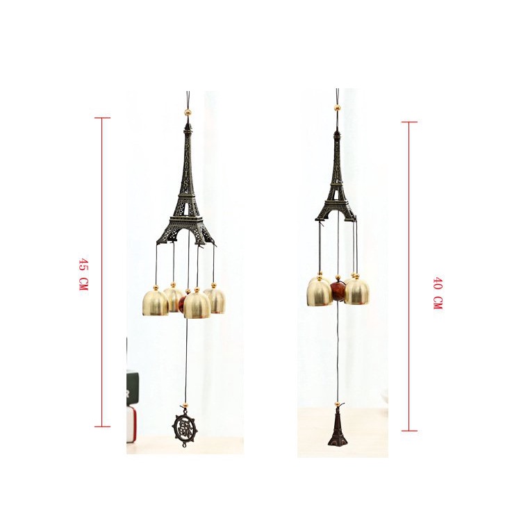 Large and Small Paris Eiffel Tower Brass Bell Metal Anti-Theft Wind ...