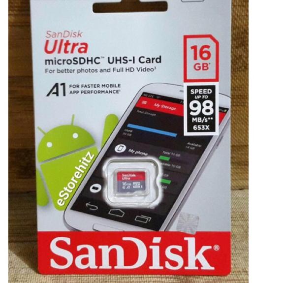 Sandisk Ultra MicroSD 16GB 98MB s MicroSDHC UHS-I Micro SD CLASS 10 - rahmifxstorefx.th - ThaiPick