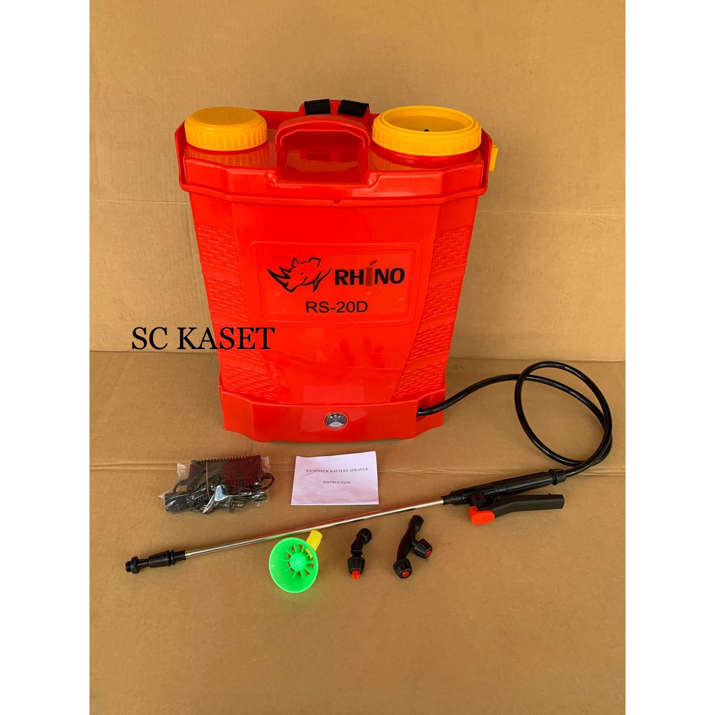 ถังพ่นยาแบตเตอรี่ เครื่องพ่นยาแบตเตอรี่ 20L RHINO แบต 12V สามารถพ่นน้ำยาฆ่าเชื้อได้ 5Xv1 ...