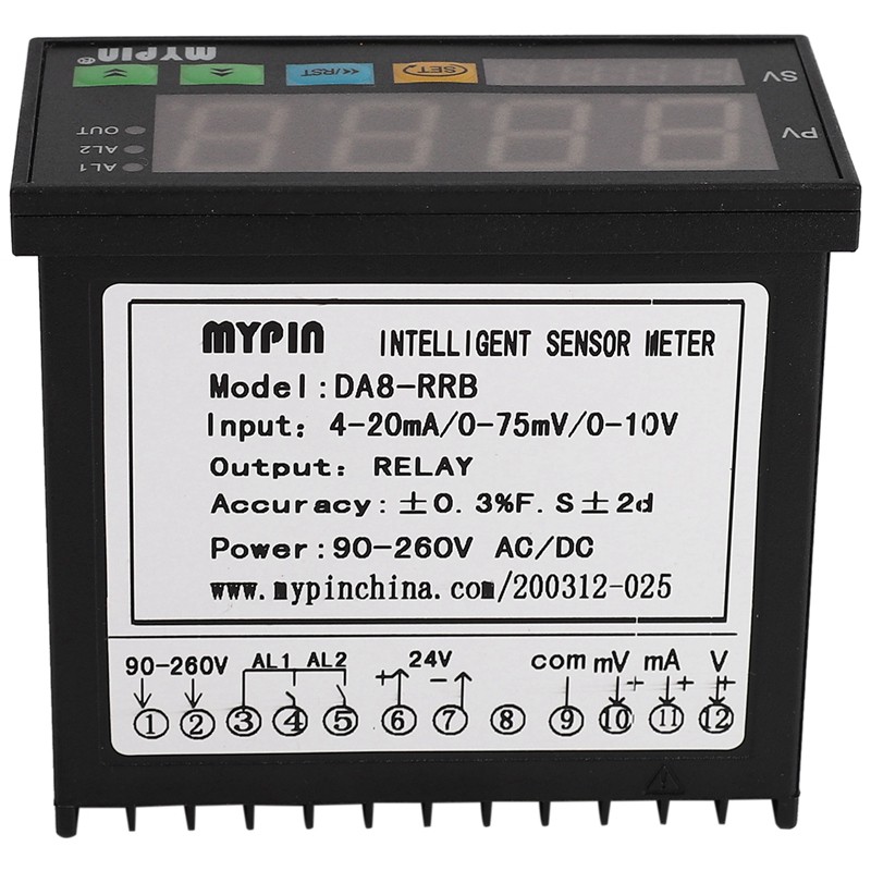 Mypin เครื่องวัดอุณหภูมิดิจิตอล 0-75 Mv 4-20 Ma 0-10 V 2 Relay Alarm ...