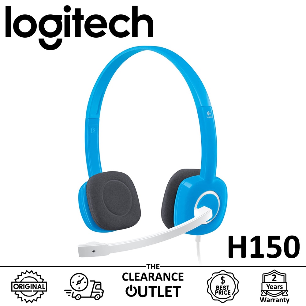 Logitech H150 Stereo Headset (Blue) หูฟังสเตอริโอ สีฟ้า ของแท้ ประกัน ...