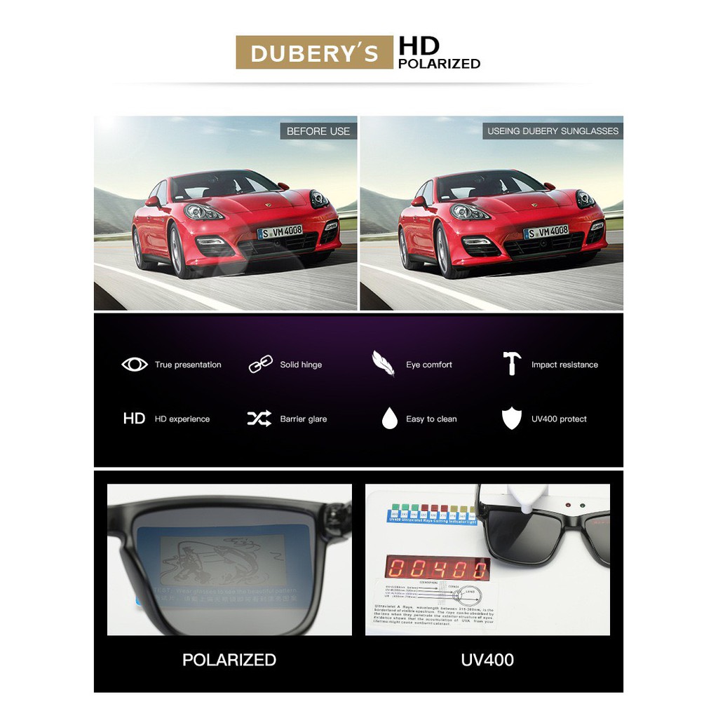 (สินค้าพร้อมส่งจากไทย) แว่นตากันแดด DUBERY (D518) ของแท้ แถมฟรี box set ครบชุด - duberythailand ...