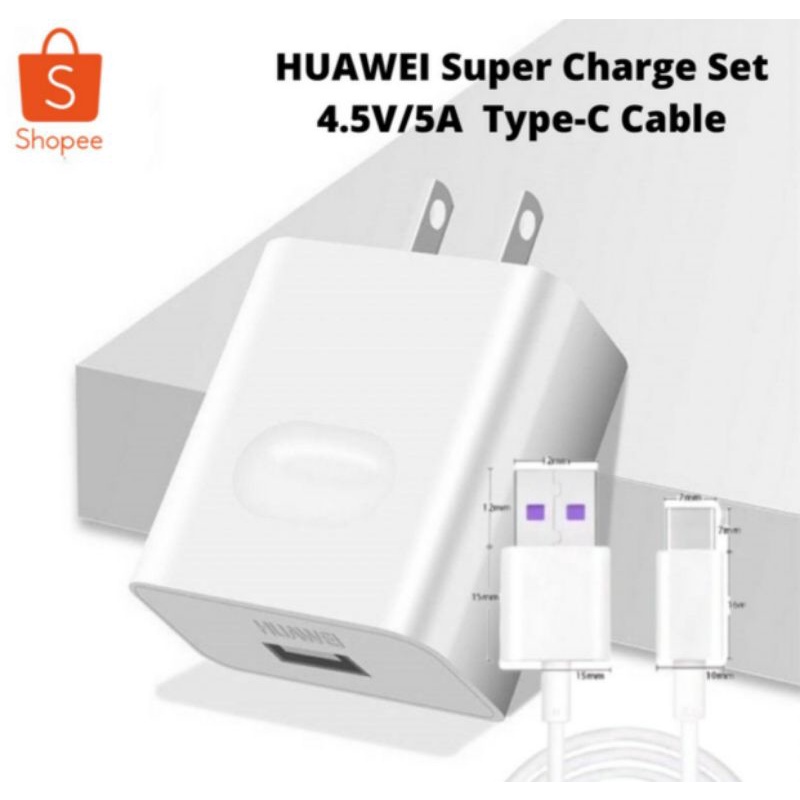 HUAWEI Super Charge Set 4.5V5A Fast Charger 5A Type-C Cable ชุดชาร์จ ...