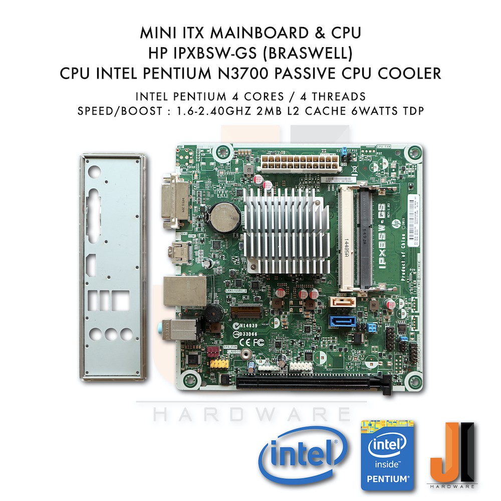 Mainboard with CPU HP-IPXBSW-GS CPU Intel Pentium N3700 1.6GHz 4 Cores ...