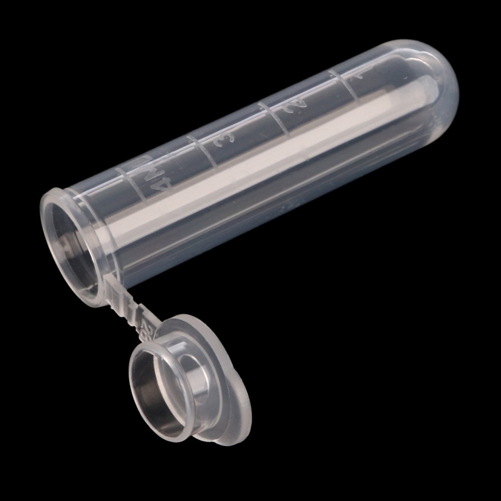 50Pcs 5ml Plastic Clear Test Centrifuge Tubes Snap Cap Vials Sample Lab ...