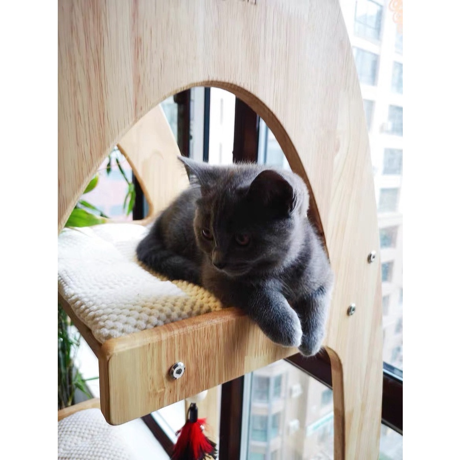 พร้อมส่งMIAOZUO OAK CAT TREE CAT CONDO CLIMBING FRAME คอนโดแมว ทำจากไม้ ...