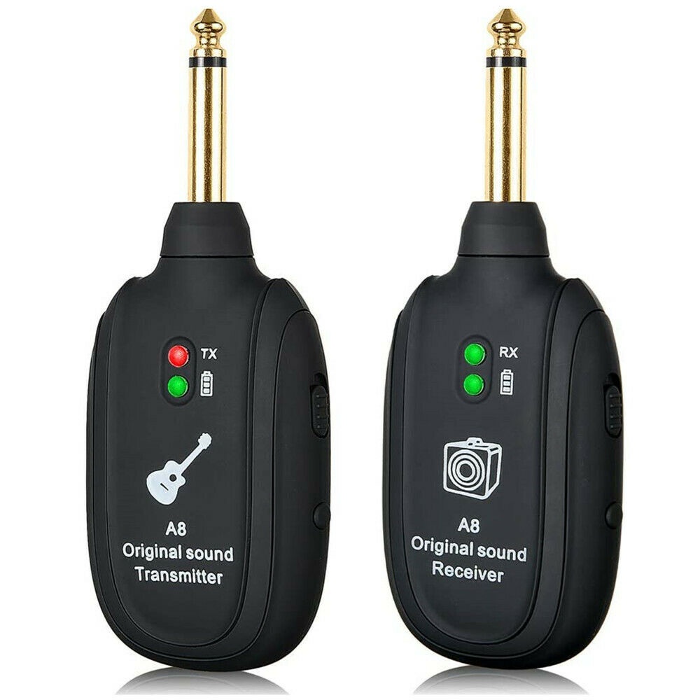 A8 UHF Wireless Guitar Transmitter Receiver Set 730mhz 50M Range for Electric Guitars Bass ...