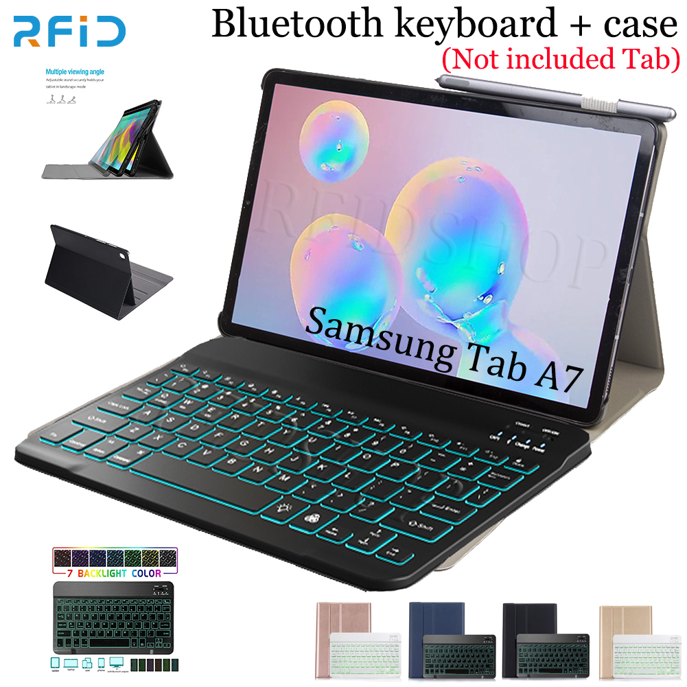 Backlit Keyboard Case For Samsung Galaxy Tab A7 10.4 inch 2020 Tablet T505 T500 with Pen Slot ...