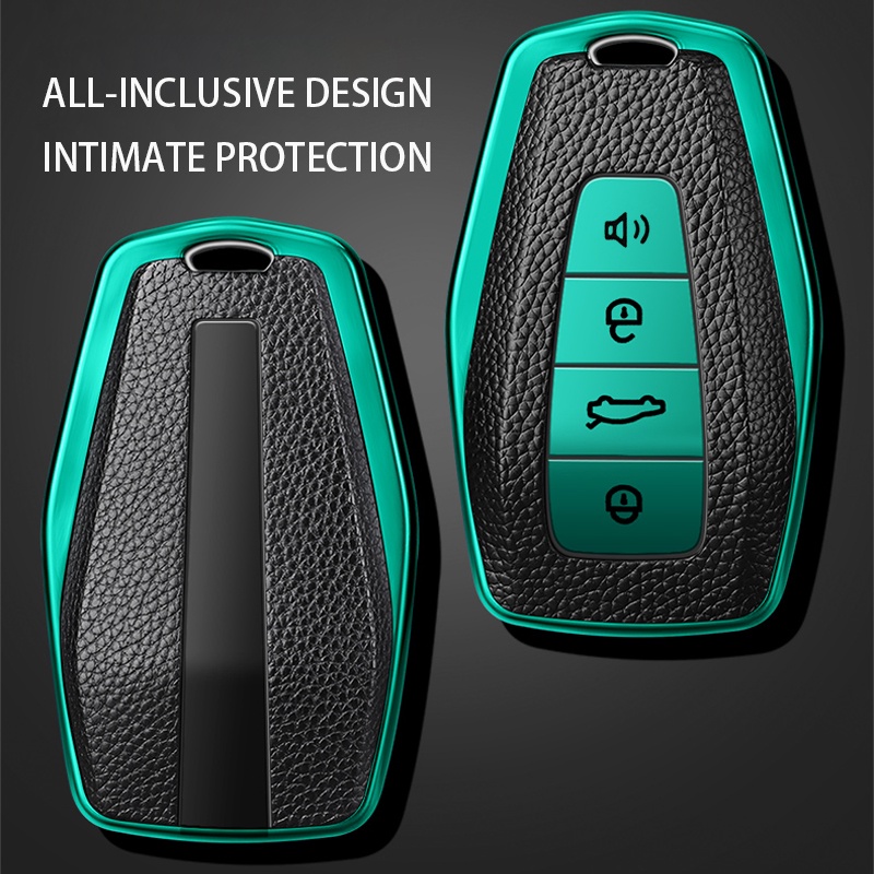 ฝาครอบกุญแจรถ TPU Leather Car Remote Key Case Cover Holder Shell For ...