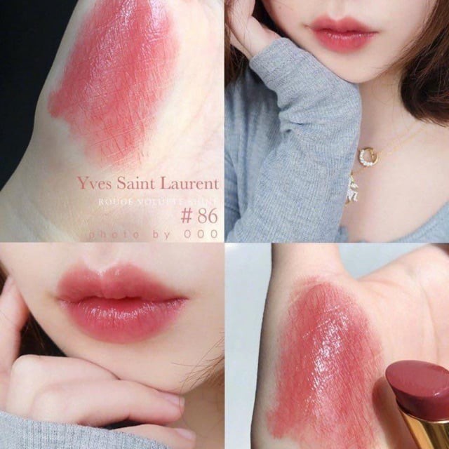 YSL rouge volupte shine No 86 Mauve Cuir | Shopee Thailand