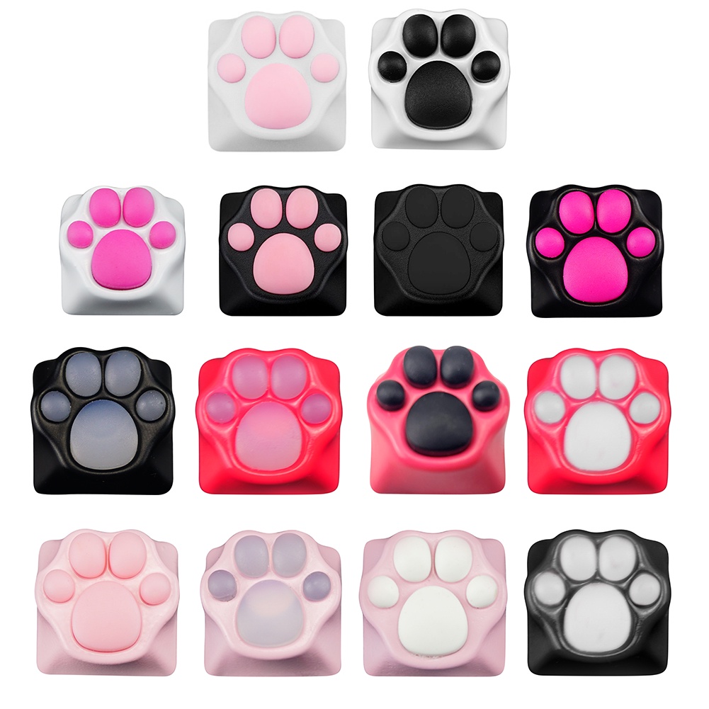 แป้นพิมพ์คอมพิวเตอร์ Cute Keycaps 3D Soft Silicone Cat Paw Pad ...