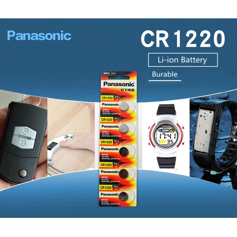 200PCSLOT Original Panasonic CR1220 Button Cell Batteries CR 1220 3V ...