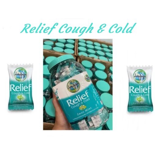 Amrutanjan Candy Relief Swas Mint ลูกอมแก้ไอ แก้เจ็บคอ 200 ชิ้นขวด ช่วย ...