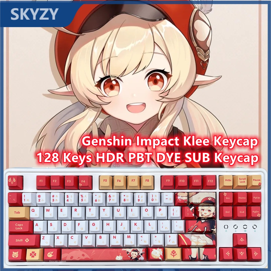 PBT Genshin Impact Keycap Raiden General Baal แป้นพิมพ์เครื่องกล Keycap ...