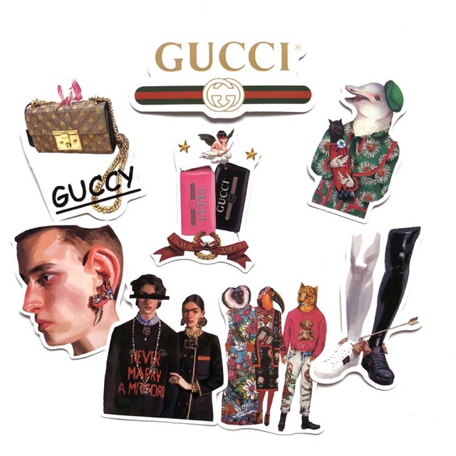 50pcs GUCCI fans Vinyl Decal Stickers bomb for laptop luggage motorbike ...