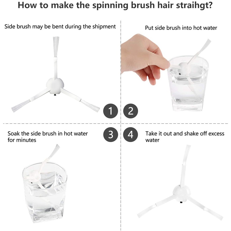 10 Pcs Main Brush Side Brushes Filters For Xiaomi Mijia 1c Stytj01zhm