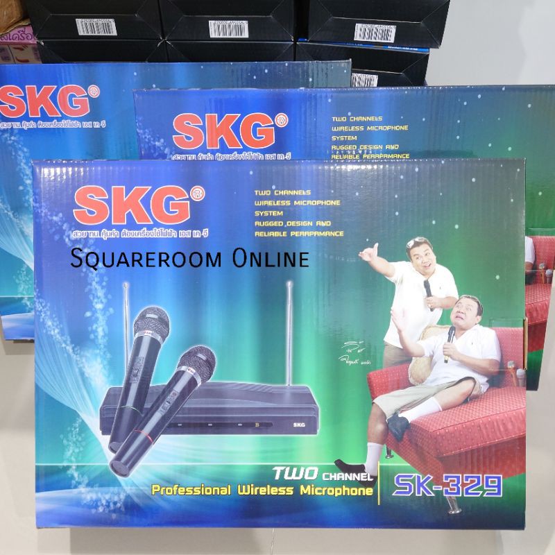 SKG ไมโครโฟนไร้สาย ไมค์ลอยคู่ พร้อมเครื่องรับสัญญาณ รุ่น SK-329 - linciilinn - ThaiPick