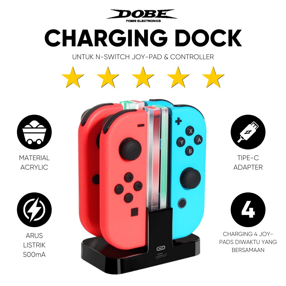 Dobe แท่นชาร์จจอยเกม Nintendo Switch Joy-con & Pro - raxoo.th - ThaiPick