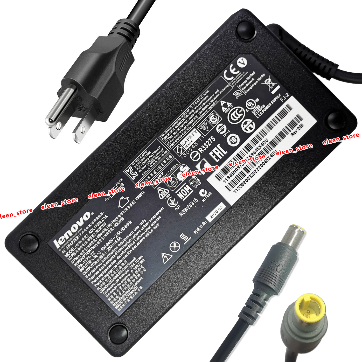อะแดปเตอร์ LENOVO ADAPTER 20V/4.5A, DC Jack Size 7.9*5.5mm แท้ ทรงยาว ...