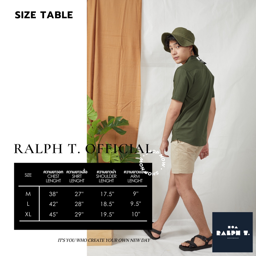 9ตุลา โค้ดลด12 9FASHWEEK9 เสื้อเชิ้ตคอจีน แขนสั้น เสื้อเชิ้ต ผู้ชาย ...
