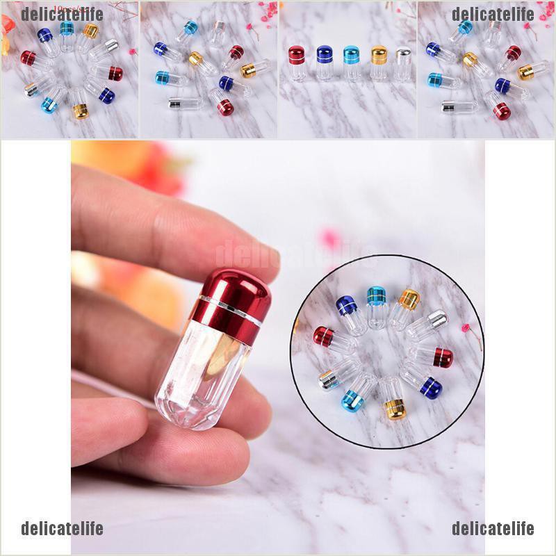 delicatelife 10Pcs Color Random Empty Clear Ps Pill Box Plastic Bottle ...