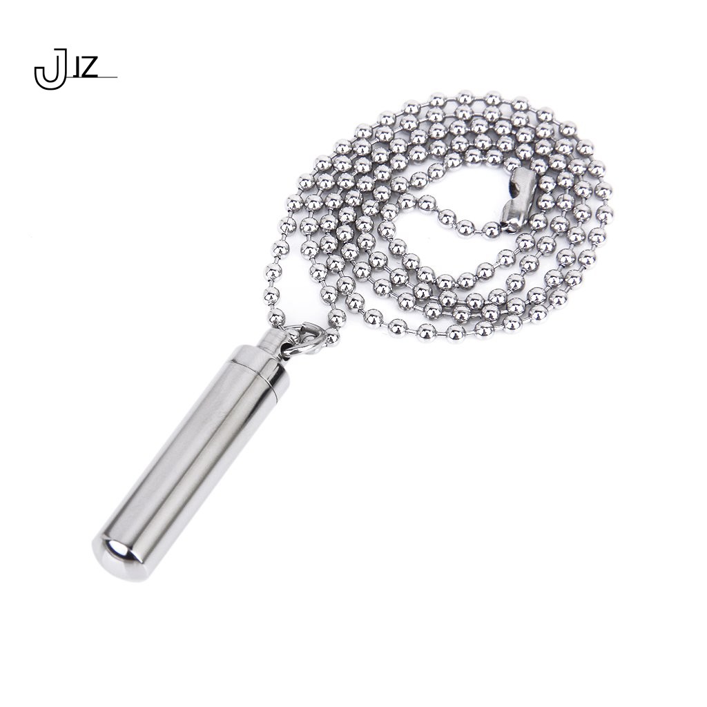 Stainless Steel Cylinder Memorial Pendant Necklace Keepsake 49*9mm ...
