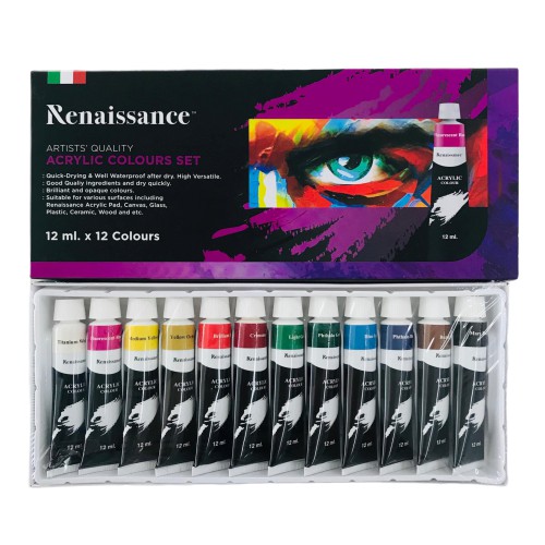สีอะคริลิค Renaissance ชุด 12 สี 12มล/หลอด | Shopee Thailand