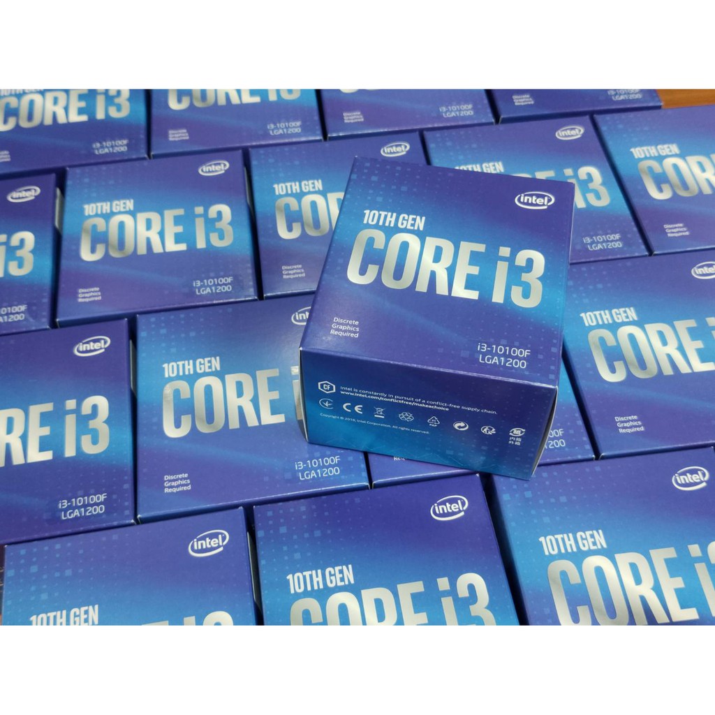 Cpu Gen10 Core i3 10100F Intel socket 1200 4Core 8Thread Turbo to 4.3 ...