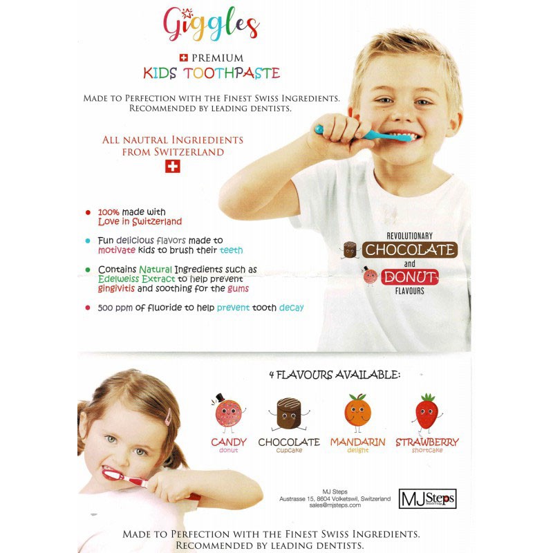 Giggles ยาสีฟันเด็ก 7 ปีขึ้นไป รสแคนดี้โดนัท Premium Kids Toothpaste ...