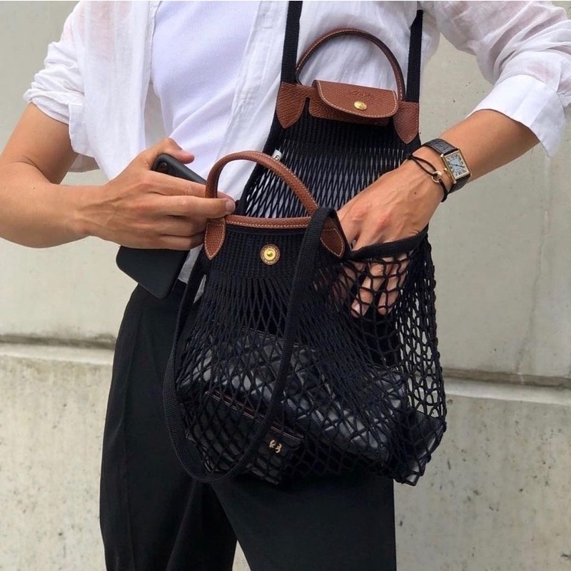 (แท้) Longchamp Filet กระเป๋าตาข่ายรุ่นฮิต ไซส์ s ไม่ใช่มินิ ลอมชอม ถุง ...