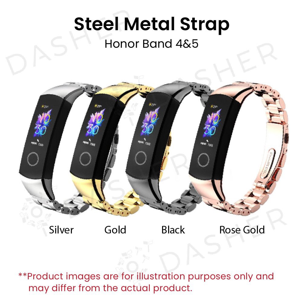 Huawei Honor Band 5 4 Segmented Steel Strap Premium Stylish Design for ...