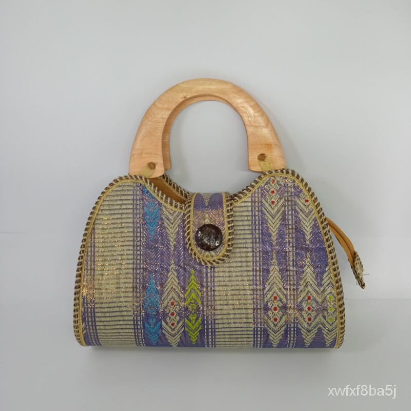 Womens Handbag Songket Handbag Wooden Handle Party Bag nzmW ...