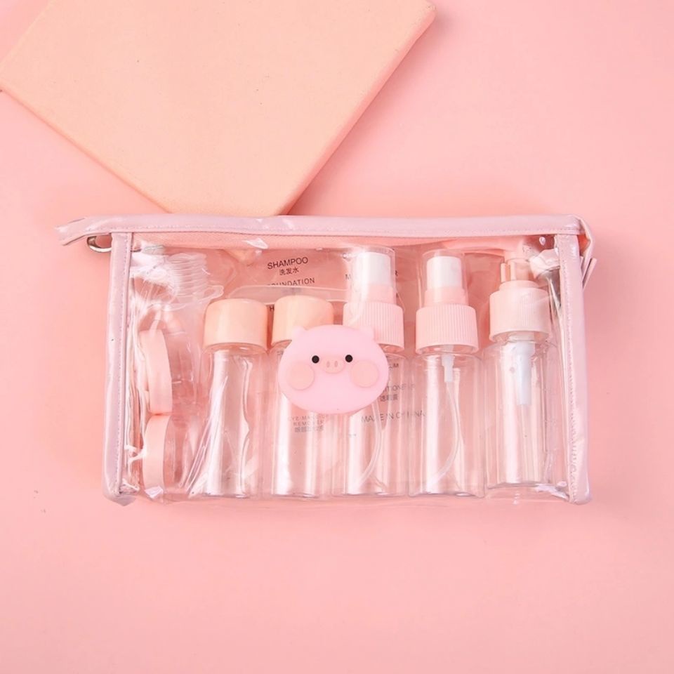 ins girl ชุดขวดเดินทางการ์ตูนแบบพกพา เครื่องสำอาง ขวดเปล่า ผลิตภัณฑ์ ...