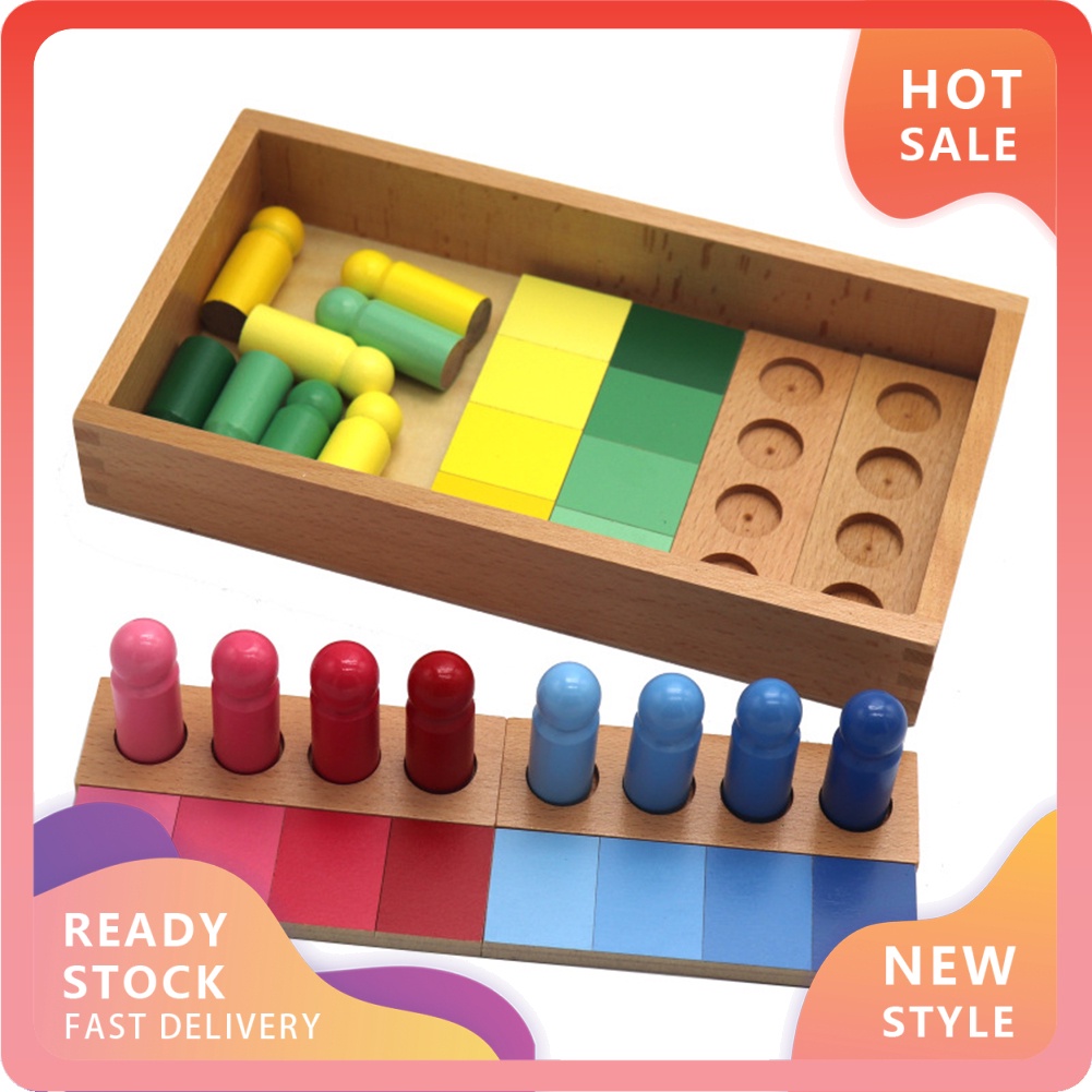 YX-PU Montessori Building Blocks Color Matching Puzzle Game Kids Early ...