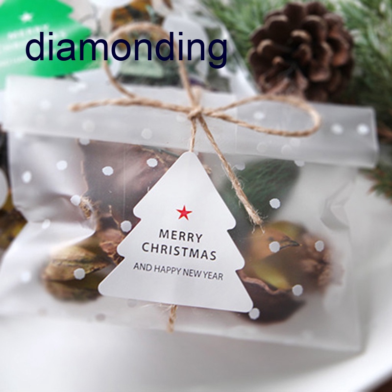 Diam 10 PCS Christmas Red Green And White Christmas Tree Stickers ...