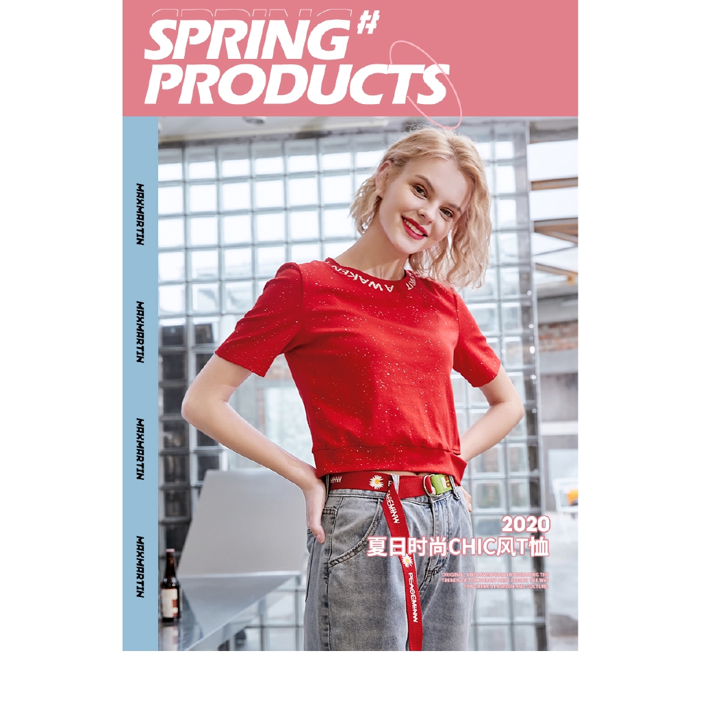 Mamax 2020 เสื้อยืดคอกลม แขนครึ่ง เข้ารูป สีแดง แฟชั่นฤดูร้อน สําหรับ ...