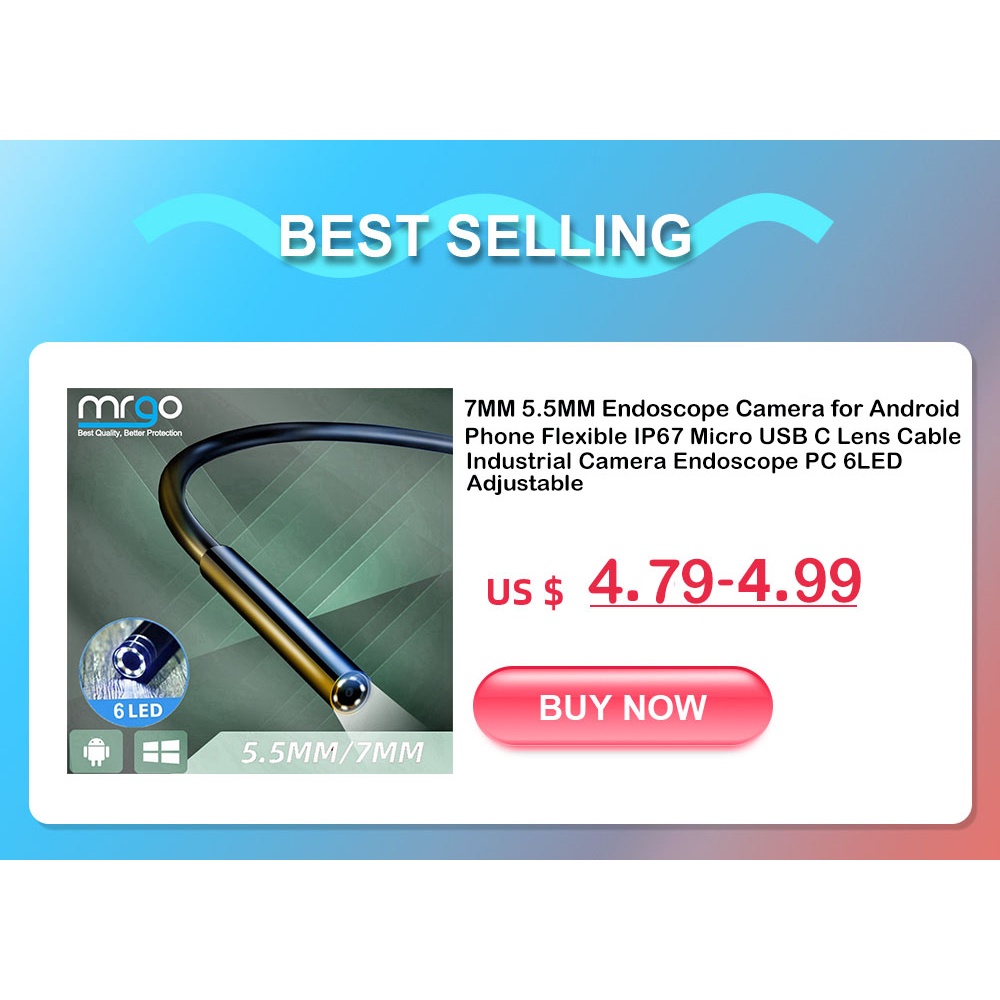 8mm HD Endoscope Camera Waterproof Micro 8 LED IP67 Endoscope for Cars ...