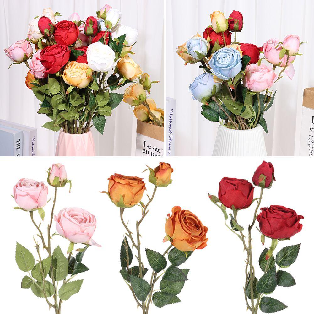 JANE DIY Craft Silk Rose Party Decor Fake Flowers Artificial Rose ...