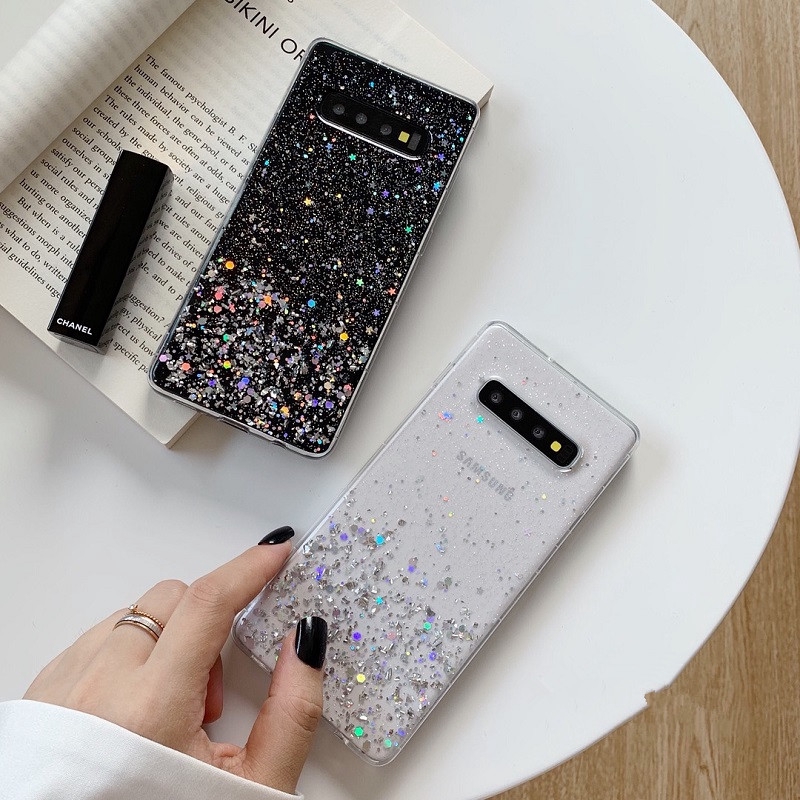เคสโทรศัพท์ สีใส ลายดาวกลิตเตอร์ สําหรับ samsung S21 Ultra Note 20 ...